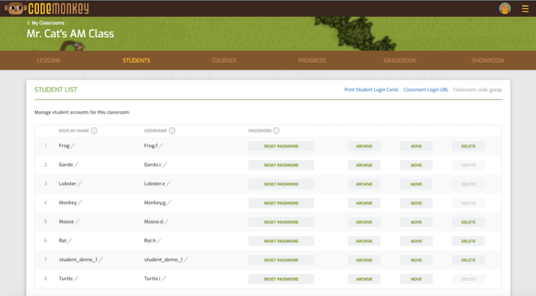 NEW: Print Student Log-in Cards, Edit Usernames & More! | CodeMonkey